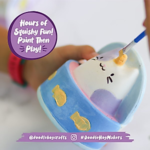 DOODLE HOG Caticorn Squishy Painting Kit - Squishy Toys for Kids, Squishies for Kids - Slow Rise Squishy Animals - Ideal Arts and Crafts, Gifts for 8-12, Girls & Boys, Easter Basket Stuffers
