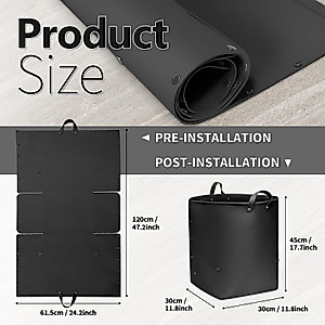 Lacut Dual-use Waterproof Storage Basket, 11.8"x11.8"x17.8" Large Open Storage Organizer Basket with Handles for Home Clothes Car Trunk Camping Picnic Storage (Black)