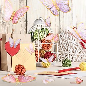 Outus 48 Pcs Christmas Butterfly Party Decoration Butterfly Baby Shower Centerpieces for Tables Large Paper Butterfly Table Toppers Centerpieces Wall Decor for Birthday Party Supplies(Pink, Purple)