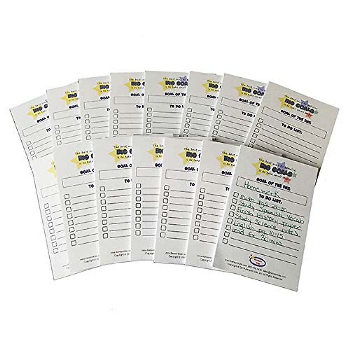 Sticky Note Pad Daily Checklist by Kenson Kids – 15 Pack (375 Sheets) - 4x6” Task Planner, Day Scheduling to do List, Goal Setting Organizational Tool for Children and Adults
