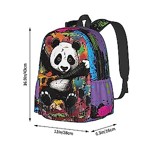 dreambest Panda Retro 3 Piece Large Capacity Backpack Set With Lunch Bag & Pencil Case, Perfect For Travel