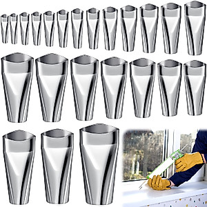 Hotop 23 Pieces Caulking Finisher Kit Caulk Nozzle Applicator Stainless Steel Sealant Finishing Tool Caulk Nozzle Finisher Kit for Kitchen Bathroom Window, 23 Sizes