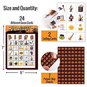 haipino Halloween Bingo Party Games with 24 Players, Halloween Party Games for Halloween Party Supplies, Family Activities, Party Favor Gifts for Women Family Activities - JY897