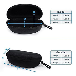 6 Pack Sunglasses Case Portable Travel Zipper Eyeglasses Case With Hook