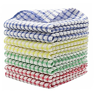HFGBLG Cotton Terry Kitchen Dish Cloths, Soft Absorbent Tidy Kitchen Dish Towels (Mix Color, 11.8 Inch x 11.8 Inch)
