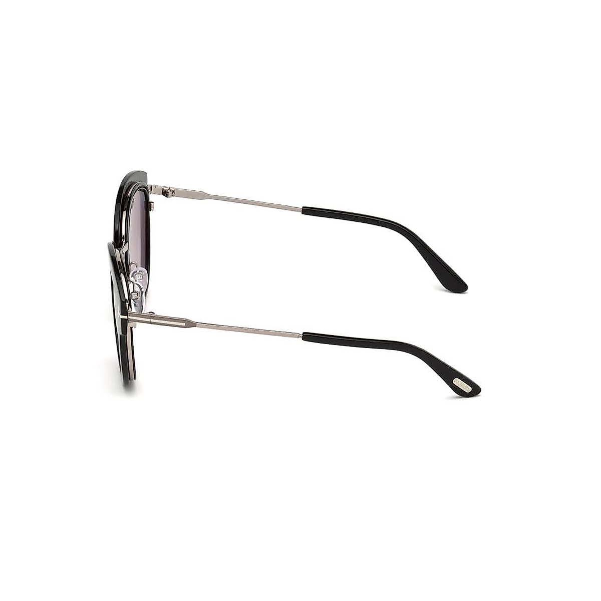 Tom Ford FT0574 14C Shiny Light Ruthenium Mia Cats Eyes Sunglasses Lens Categor, Black, 52-22-140