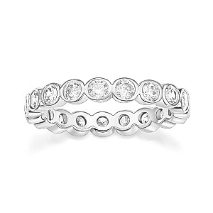 Mameloly 3.8mm Wedding Bands for Women Cubic Zirconia Full Eternity Stackable Engagement Promise Rings for Her Size 7