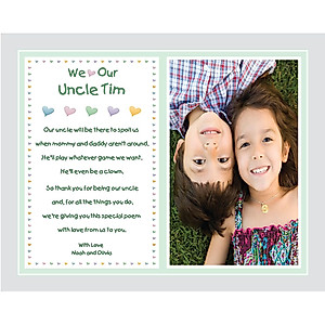 Sweet Uncle Personalized Poem from Niece or Nephew, 8x10 Inch Print with Names and Photo