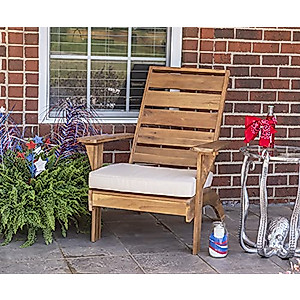 Linon Home Décor Caitlyn Brown Outdoor Chair, Natrual/White