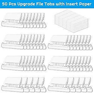 File Folder Tabs, Paxcoo 50 Sets Hanging File Folder Labels Tabs and Inserts for Hanging Folders