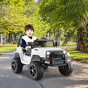 12V Electric Ride On Car for Kids with Remote Control, Storage, LED Lights, MP3 - Costzon