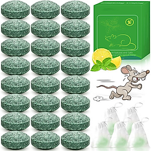 24Pcs Rodent Mice Repellent, Peppermint Oil Mouse Repellent Balls for Rats Mouse Deterrent, Keep Rat Mice Mouse Rodent Out of Indoor House Outdoor Car Engines RV Garage, Safe for Humans & Pets
