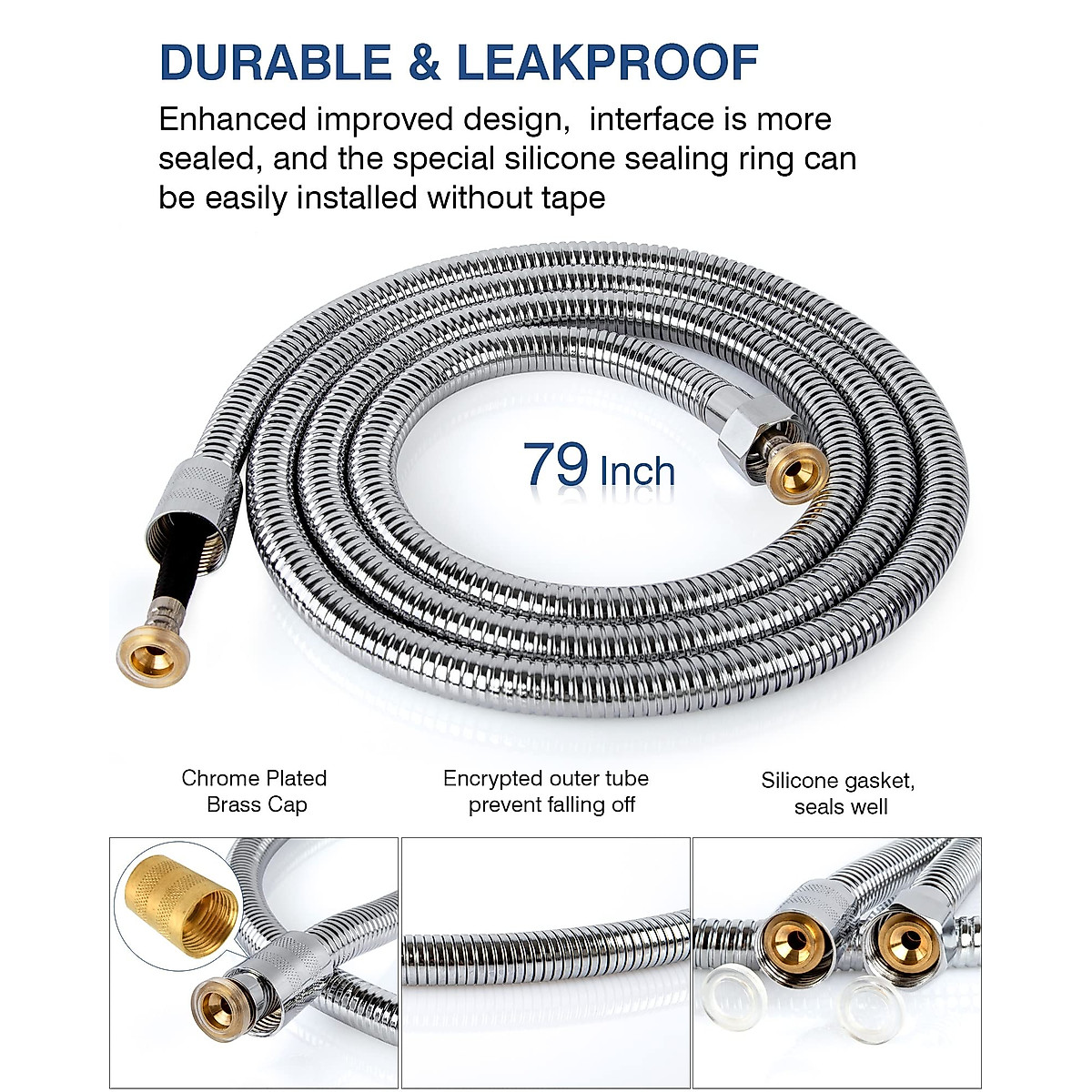 High pressure shower head kit with 3 filters, shower hose, Shower Head Holder