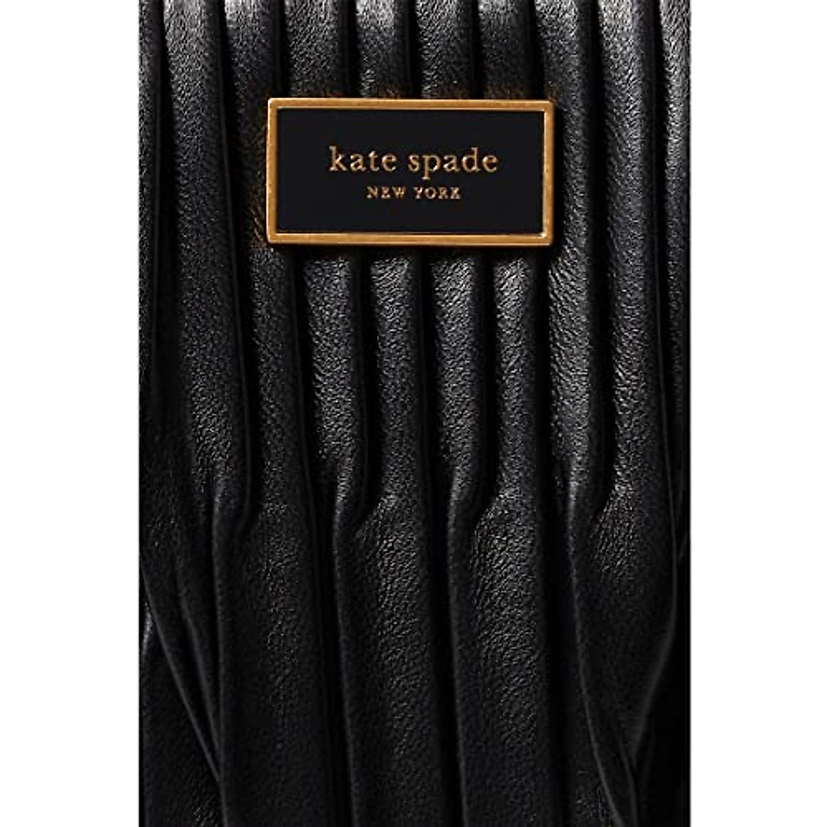 Kate Spade New York Patisserie Pleated Smooth Leather 3-D Croissant Clutch Black One Size