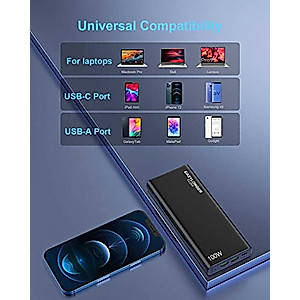 EASYLONGER Portable Laptop Charger, Fast Charging Laptop Power Bank 100W PD USB C 26800mAh Battery Pack for Laptop, Tablet, IPad, Dell, HP, iPhone, Samsung, Android, Switch, and More