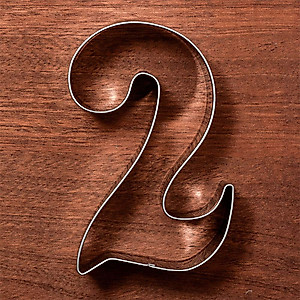 LILIAO Number 2 Cookie Fondant Biscuit Cutter for Birthday/Anniversary/Special Day - 2.6 x 4 inches - Stainless Steel