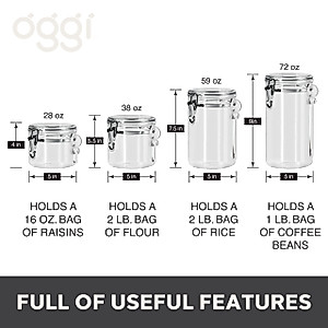 Oggi Clear Canister Food Storage Container Set, 4-Piece