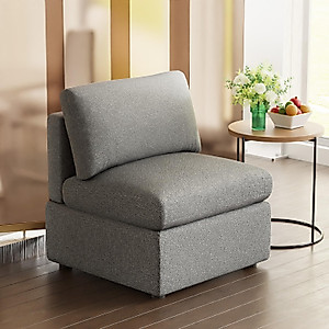 PayLessHere Single Sofa Couch 1-Seat Sofa Convertible Sofa Modular Single Sectional Sofa Couch for Living Room Bedroom Office (Gray)