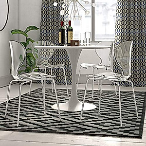 LeisureMod Modern Oyster Side Chair, Clear