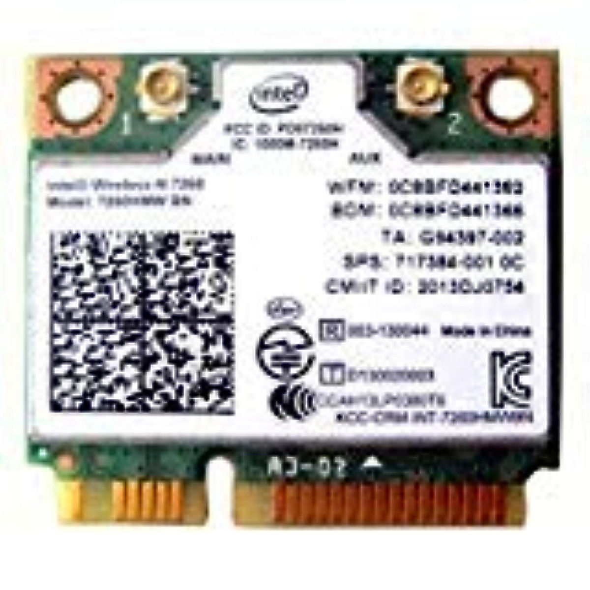 Intel Wireless-n 7260 7260hmw Bn Half Mini Pci-e Bluetooth Bt Wireless WiFi Card 802.11 B G N 717384 710661 001 for HP Laptop