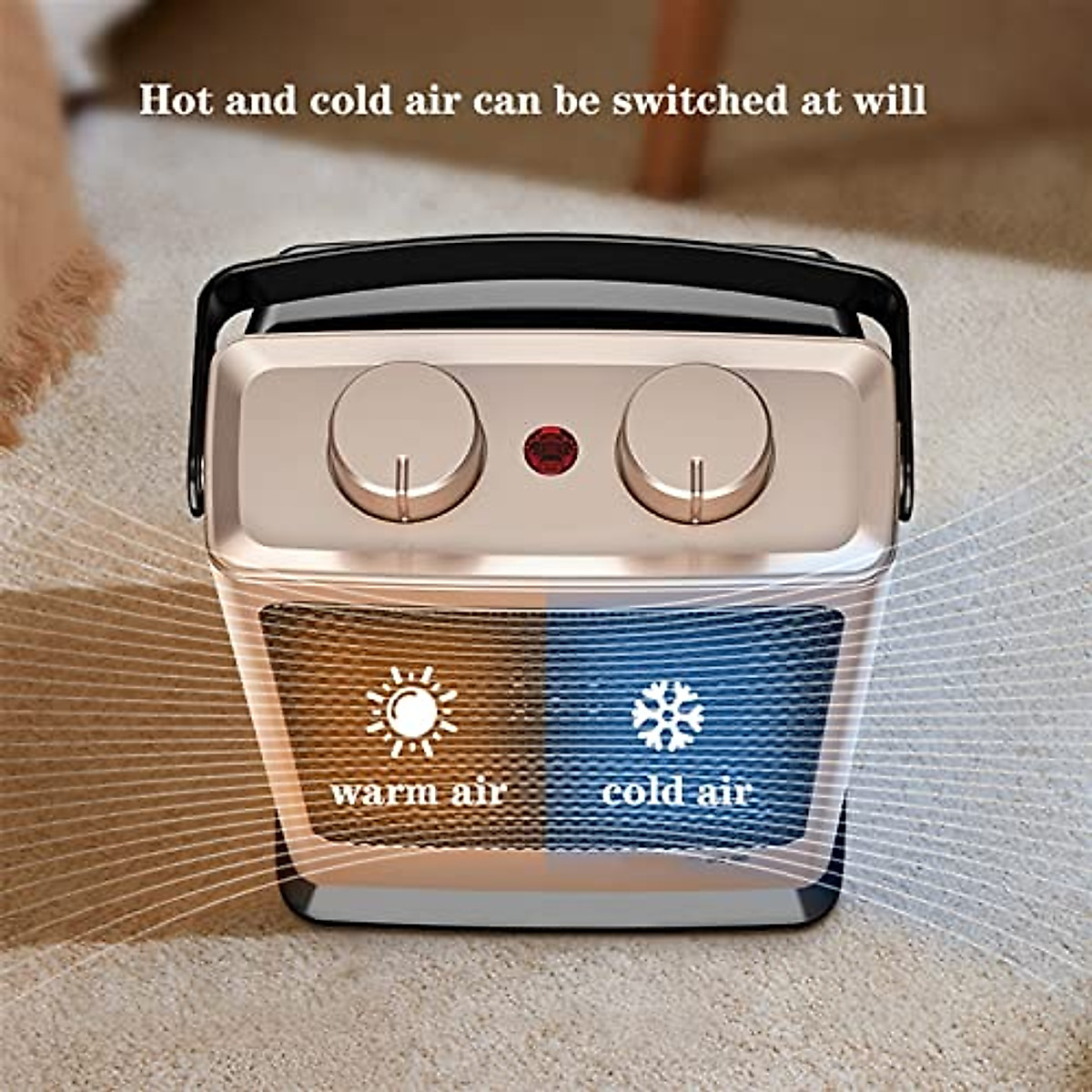 Outdoor Garden Heater Space Heater, 1500W/750W Ceramic Table Heater with Thermostat, Tip-Over and Overheat Protection, Portable Electric Heater with Handle for Indoor Use Patio Hea