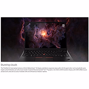 Lenovo X1 Nano, The Lightest ThinkPad Laptop Ever, with 13" 2K Display, 11th Gen i5-1130G7 Processor, 16GB 4267MHz Memory, 512GB SSD, Thunderbolt 4, and Windows 10 Pro