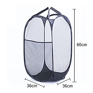 TJLSS Storage Bin Hamper Mesh Bag Organizer Portable Home Foldable Multifunctional Laundry Basket Washing Clothes (Color : Blue, Size : One Size)