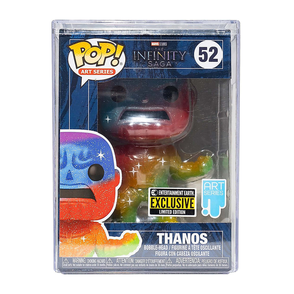 Funko Marvel Infinity Saga Thanos Art Series Pop! Vinyl Figure with Premium Pop! Protector Entertainment Earth Exclusive
