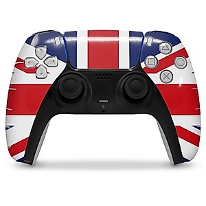 WraptorSkinz Skin Wrap compatible with Sony PS5 DualSense Controller Union Jack 02 (CONTROLLER NOT INCLUDED)