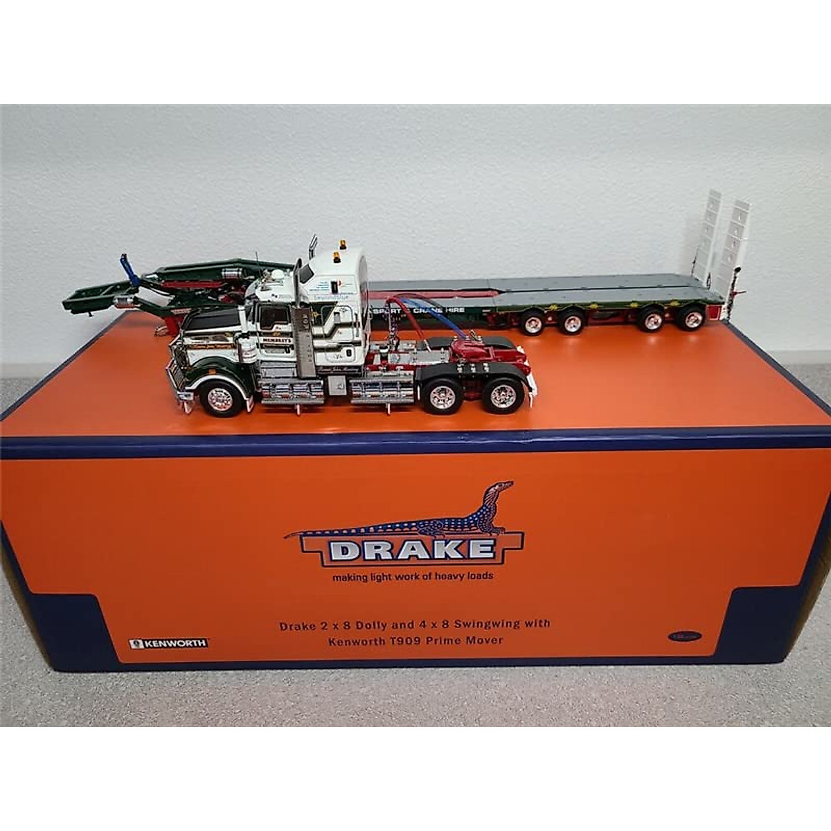 Drake for Kenworth T909 Prime Mover with 4x8 Swingwing Trailer - Membreys Limited Edition 1/50 DIECAST Truck Pre-Built Model