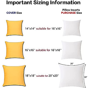 OTOSTAR Outdoor Throw Pillow Inserts - Pack of 1 Water Resistant Cushion Inner Pads for Patio Garden Coffee House Decorative Waterproof Pillow Inserts 20x20 Inch -White