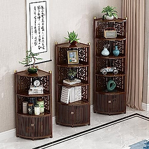 FLTRGO 3 Tier/5 Tier/6 Tier Tall Corner Bookshelf, Multifunctional Triangular Bedroom Storage Cabinet, Free-Standing Corner Bookcase, for Home Office Bedroom Living Room Kitchen (Size : 4 Tier)