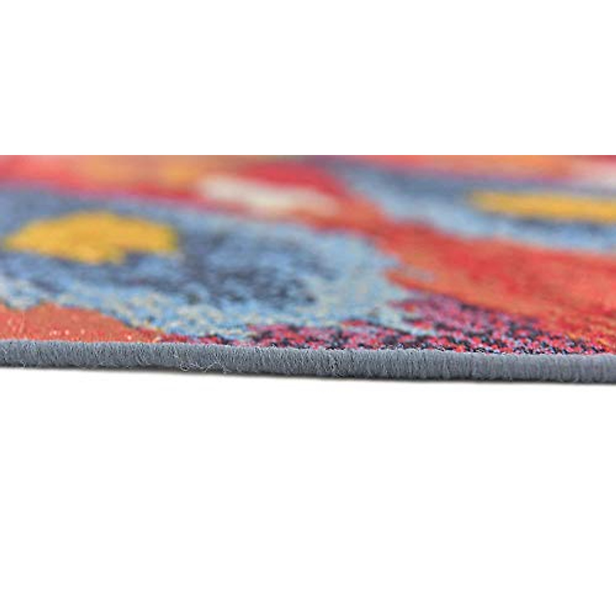 Unique Loom Outdoor Modern Collection Area Rug - Ikat (8' Round, Multi/ Burgundy)