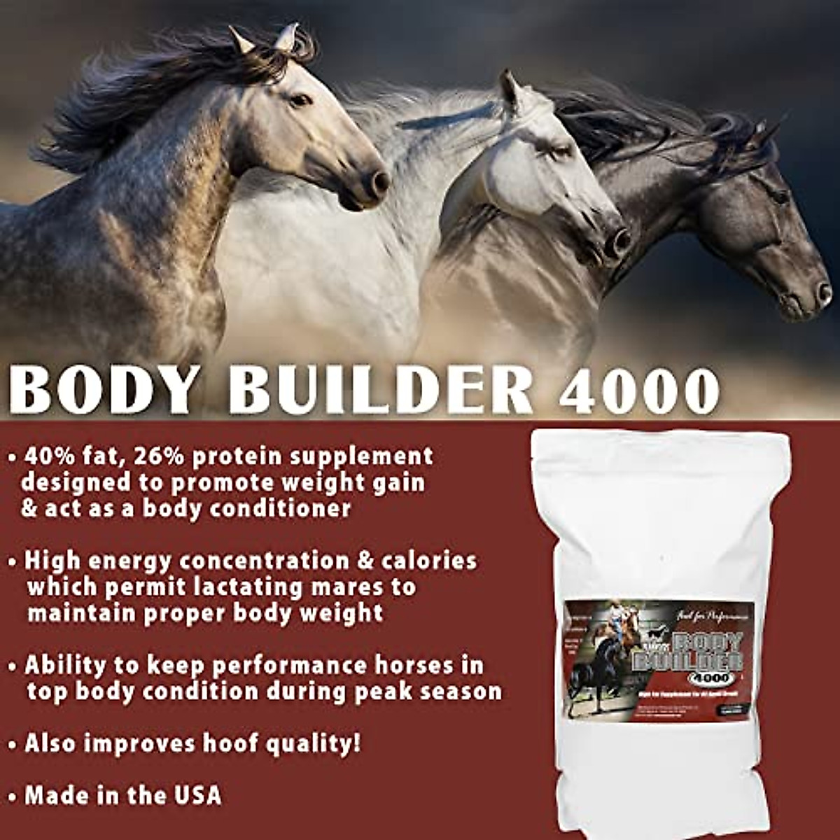 Pennwoods Body Builder 4000, Horse Weight Gain Supplement, High Fat and Energy Horse Weight Builder with Body Conditioning Horse Vitamins, Improves Hoof Quality - 11 LB Bag