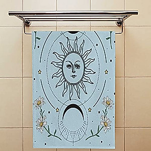 2Pack Bath Towels 2Pack Absorbent Soft Hand Towels Celestial Sun Daisy Beach Towel Bathroom Fingertip Towels Microfiber Washcloth Swimming Shower Gym Spa Towel 30X15 Inch