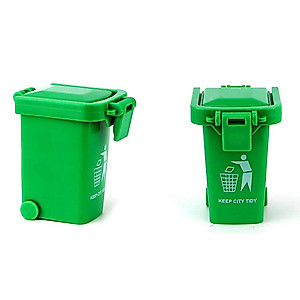erDouckan Durable Trash Can, 3Pcs/Set Bright Color Kids Push Toy Plastic Vehicles Garbage Truck Trash Cans, Make Your Room Clean and Comfortable