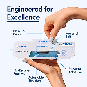 Shieldeck Roach Traps Indoor (12 Pack) - Cockroach Killer Indoor Home, Sticky Glue Cockroach Trap for Roaches, Spider, Cricket, Roach Bait Traps for Car, Inside House, Motels, Glue Traps for Roaches