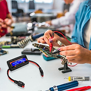 ANKG 150A Watt Meter Power Analyzer, High Precision RC with Digital LCD Screen&2 Sets of 45amp Power Pole Connectors for Voltage (V) Current (A) Power (W) Charge(Ah) and Energy (Wh) Measurement