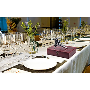 Cooko Wine Opener Set,Wine Bottle Opener Including Foil Cutter, Bottle Stopper Pourer and Extra Spiral,Wine Corkscrew Set,Gift box Opener Kit.