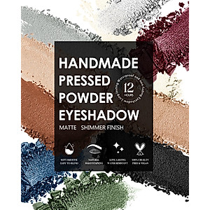 HOOMUSS Nude Naked Eyeshadow Matte Handmade Eye Sahdow Pressed Powder Palette, High Pigmented & Long Lasting, Intense Color Nude Bold Eyes (Nude)