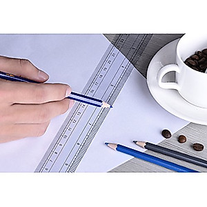 2 Pack Plastic Ruler Straight Ruler Measuring Tool 12 Inches (Clear, 31.4 x 3.8 x 0.3 cm)