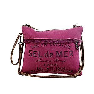 Myra Bag Fuchsia Small & Crossbody Bag Upcycled Cotton & Leather S-2881