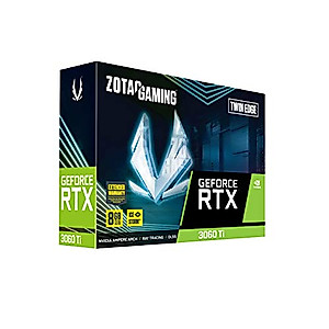 ZOTAC Gaming GeForce RTX 3060 Ti Twin Edge 8GB GDDR6 256-bit 14 Gbps PCIE 4.0 Gaming Graphics Card, IceStorm 2.0 Advanced Cooling, Active Fan Control, ZT-A30610E-10M