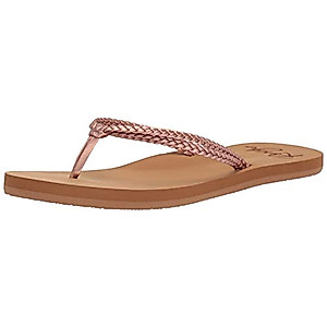 Roxy Women's Costas Sandal Flip Flop, Rose Gold, 8 M US