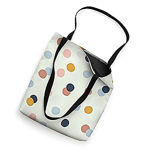 Polka Dots in Pink Blue & Navy on Light Green AEV076 Tote Bag