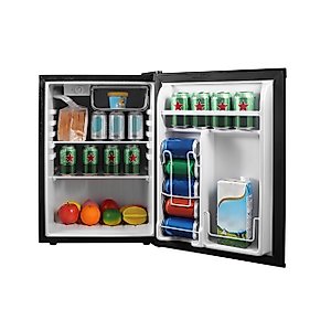 Emerson 2.6 Cu. Ft. ENERGY STAR Compact Fridge: Eco-Friendly Cooling, Ample Storage, Customized Temperature Control, and Versatile Placement for Convenience and Savings,Black