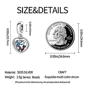 LIGHTDOG 925 Sterling Silver Charm fits Pandora Charm Bracelet Necklaces Pendant Bead Charms Jewelry Gift for Women Family Friends