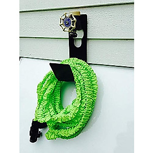 Ebliiny Garden Hose Hanger Wall Mount Heavy Duty Hose Holder Hook for 150ft 100ft 75ft 50ft Expandable Hose (Large, Black)