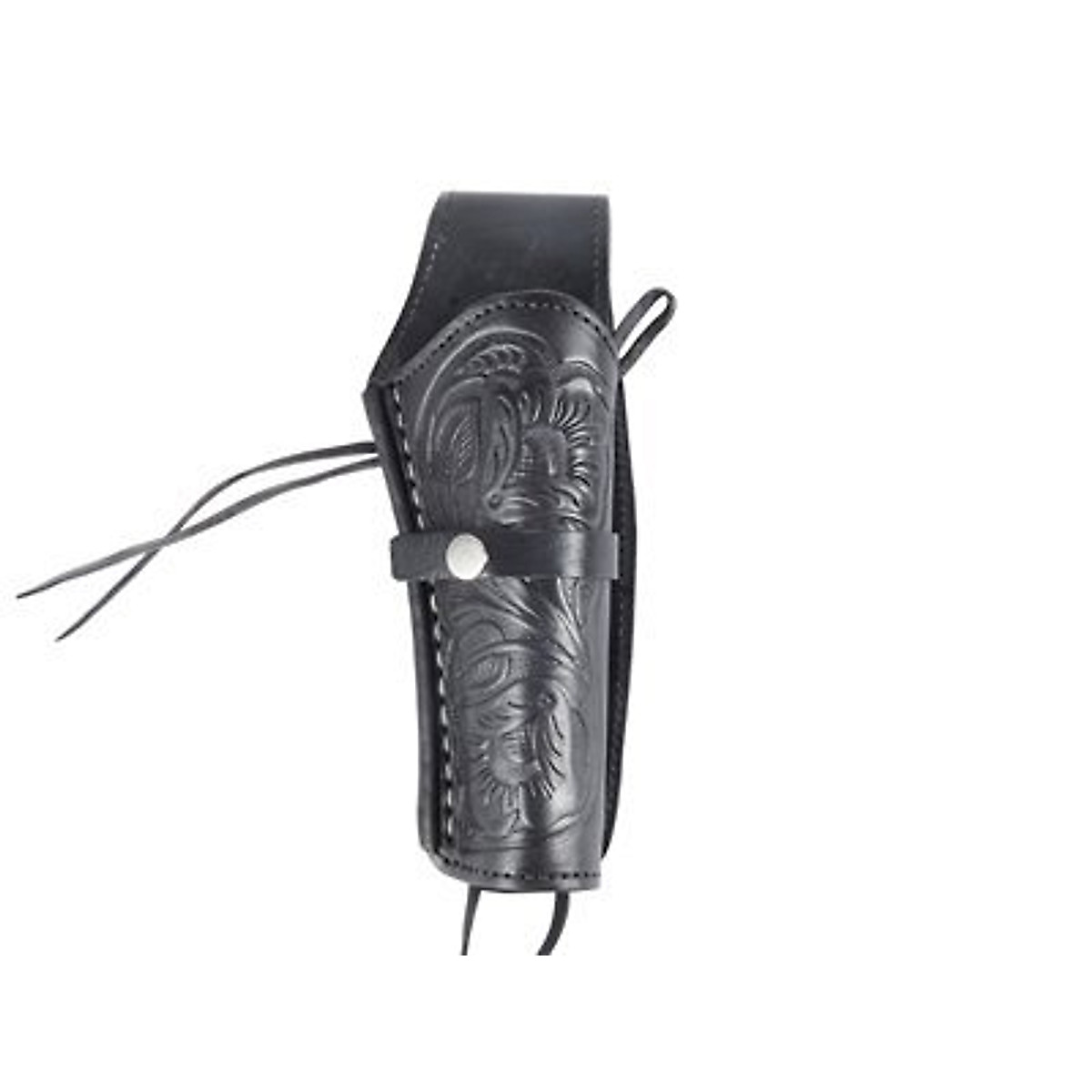 Hand-Tooled Leather Holster, 6, Black, Right Hand