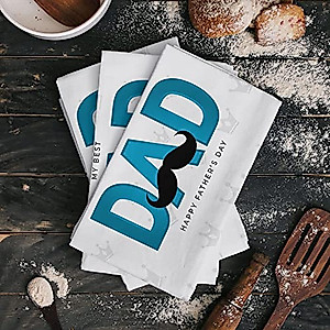 Gehucoxee Kitchen Towels Set of 4, Happy Father's Day Absorbent Dish Towel for Kitchen Microfiber Hand Dish Cloths for Drying and Cleaning Reusable Cleaning Cloths 18x28in Beard Crown Silhouettes